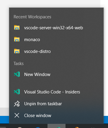 Recent items not showing in taskbar list · Issue #78210 · microsoft ...