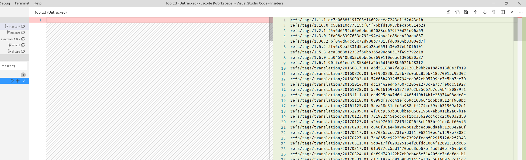 Git: clicking untracked file now opens diff editor? · Issue #80044 · microsoft/vscode · GitHub