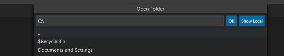 File picker: reaching C:\ should not offer to go up more · Issue #89209 ...