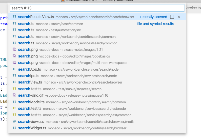Show line/column information when including in search filter string ...