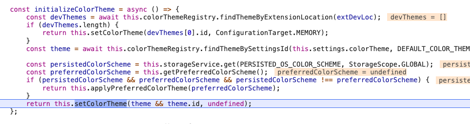 Web: theme is always wrong when I debug · Issue #93469 · microsoft ...