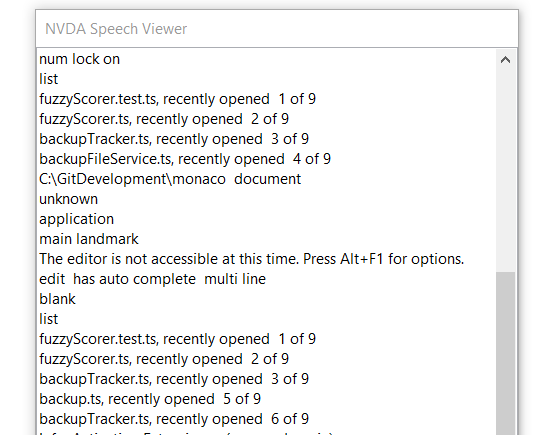 Quick picker reading is broken with NVDA · Issue #93464 · microsoft/vscode · GitHub
