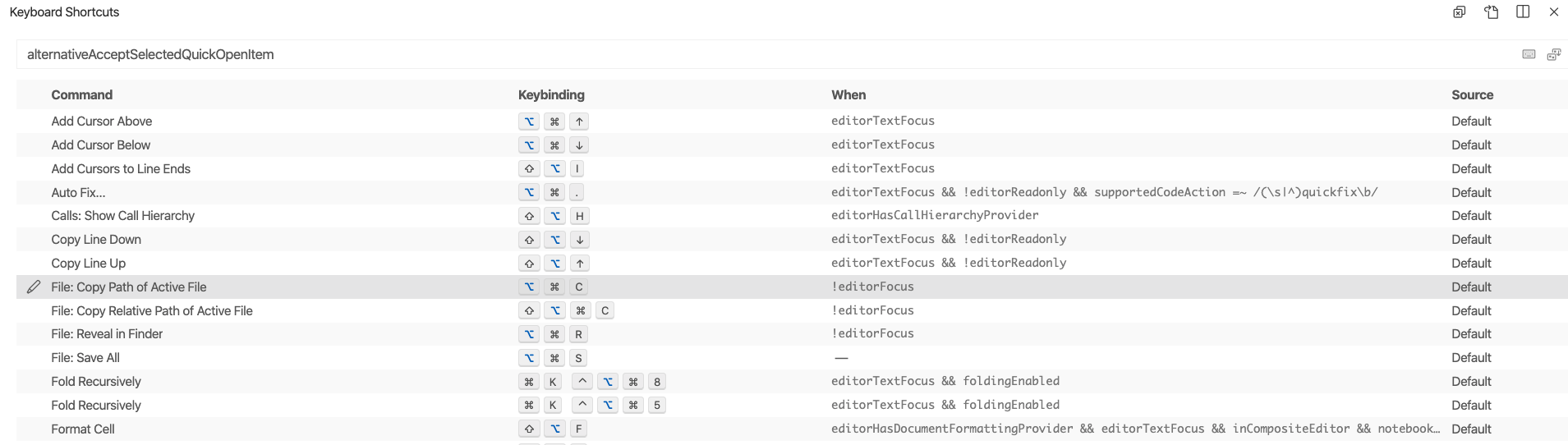 Keybindings: weird search result · Issue #98489 · microsoft/vscode · GitHub