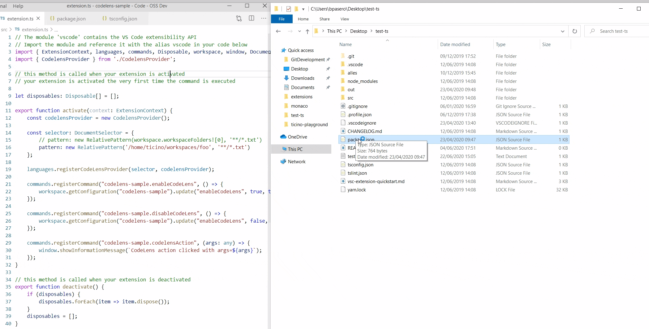 Opening a file with drag and drop into VSCode shows a "+ Copy" tooltip ...