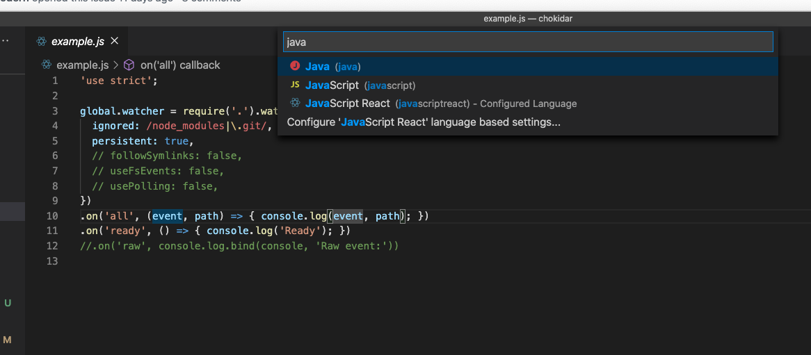 Language selector shows incorrect Icons for Javascript. · Issue #105244 · microsoft/vscode · GitHub