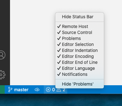 Unexpected status bar context menu · Issue #108308 · microsoft/vscode · GitHub