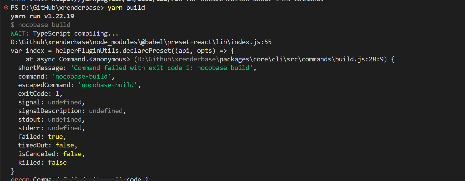编译错误 · Issue #1908 · nocobase/nocobase · GitHub