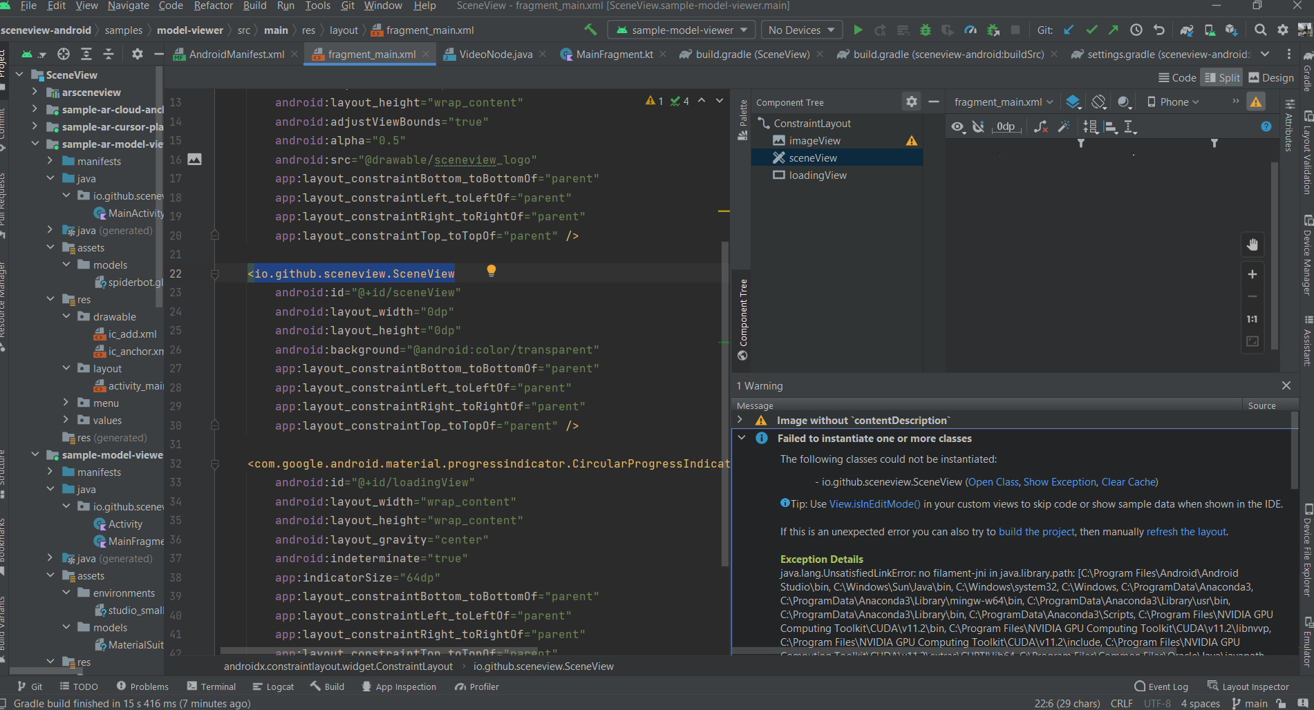 SceneView layout xml didn't display anything · Issue #179 · SceneView/sceneview-android · GitHub