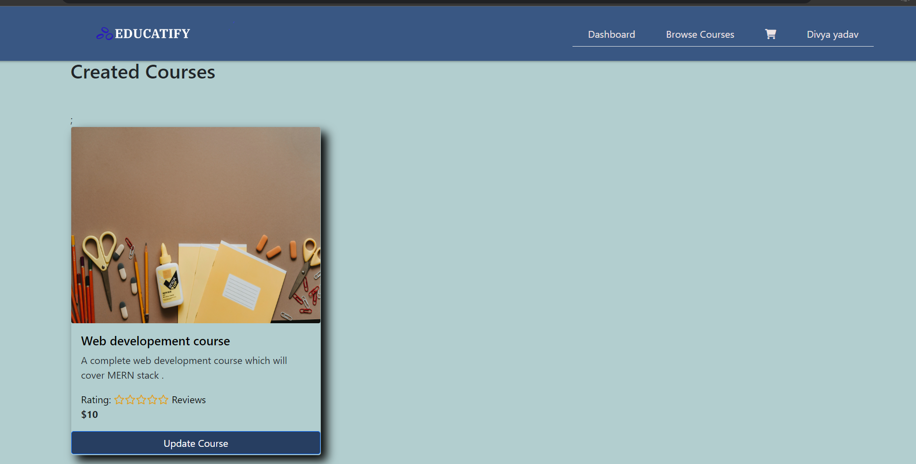 GitHub - divya-yadv/E-learning-Web-App: An E-learning web app built on MERN stack and firebase ...
