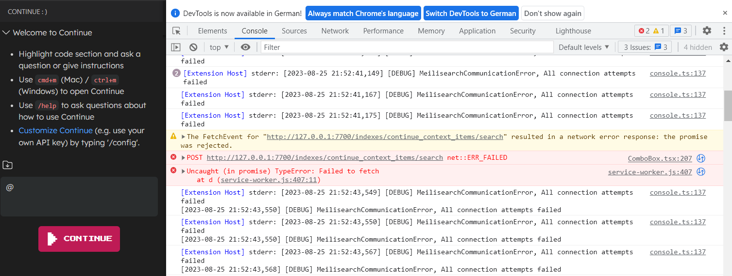 [CON-209] @ doesn't work on windows · Issue #408 · continuedev/continue · GitHub