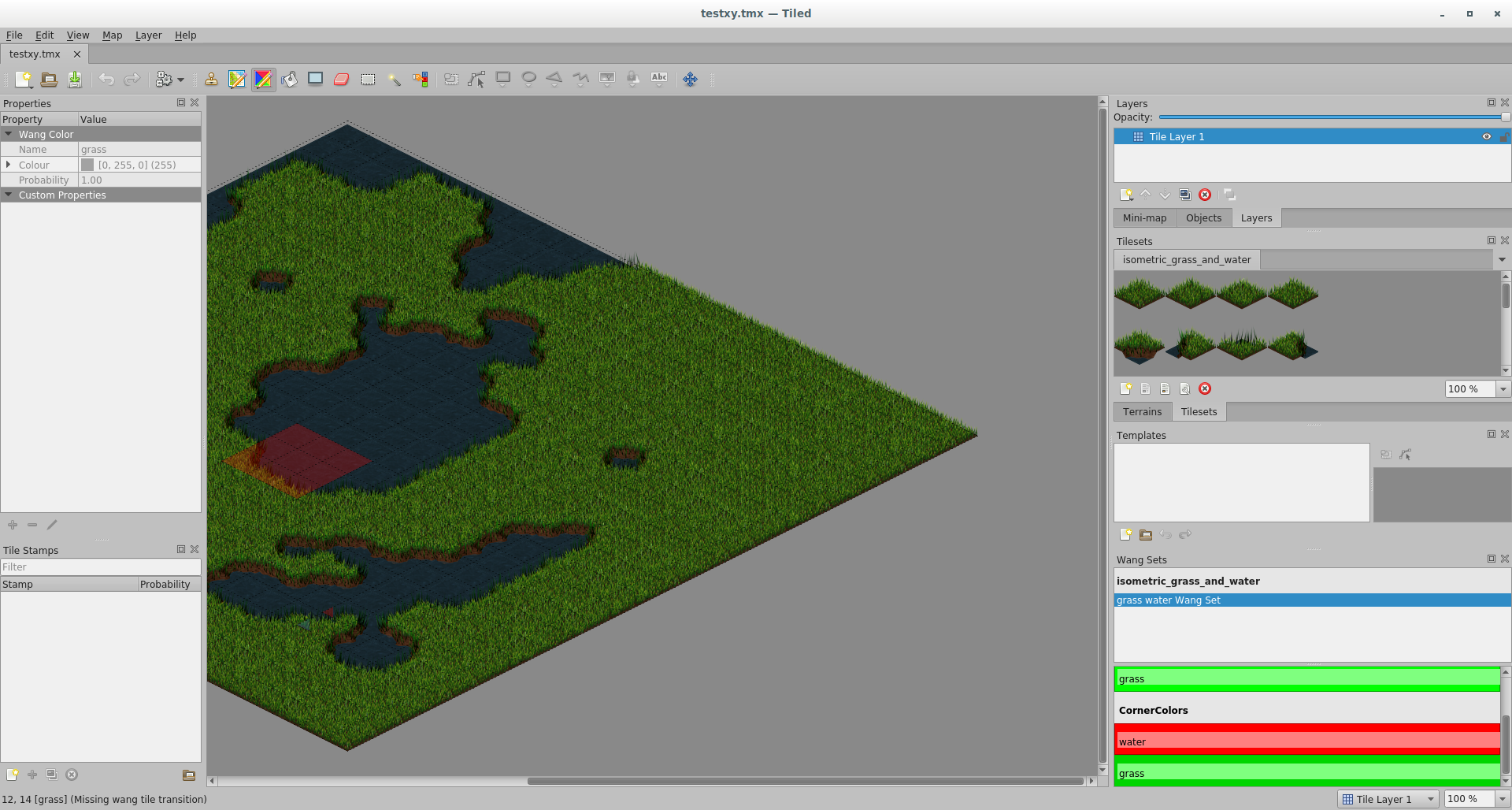Testing wang brush: it doesn't seem to allow painting like the terrain ...