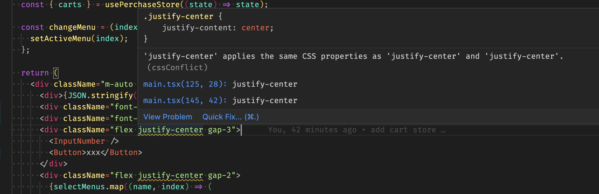 Cssconflict Warning On Different Classes · Issue 598 · Tailwindlabstailwindcss Intellisense 
