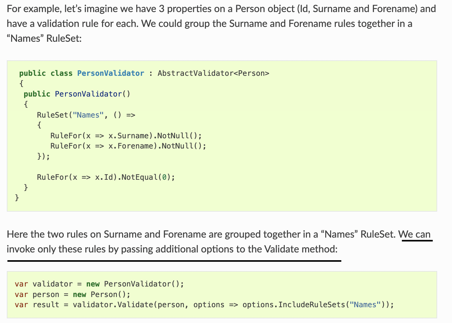 Default Behaviour When Applying Rulesets · Issue 1979 · Fluentvalidation Fluentvalidation · Github