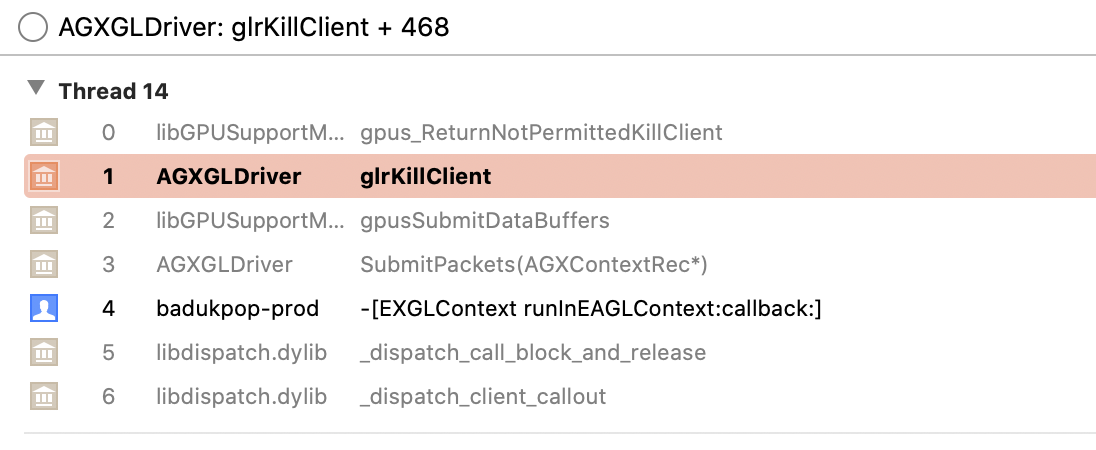 expo-gl crashes calling OpenGL ES when in background on iOS · Issue #7367 · expo/expo · GitHub