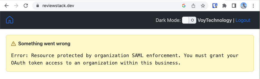 Reviewstack not working if SAML org permissions are not granted (on purpose) · Issue #580 ...