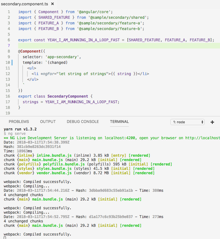 Secondary entry point not working consistently in typescript