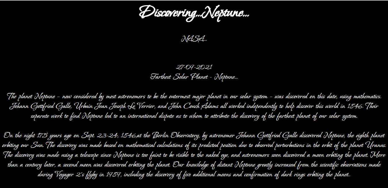 GitHub - sonalikari/Discovery-of-Neptune: Using HTML, CSS & JS.