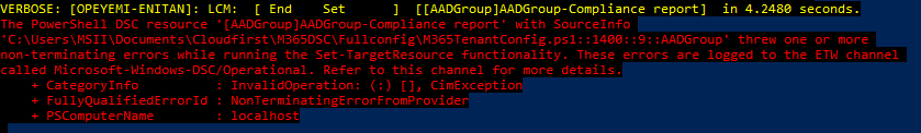 Deploying Configuration M365dsc · Issue 3287 · Microsoft Microsoft365dsc · Github