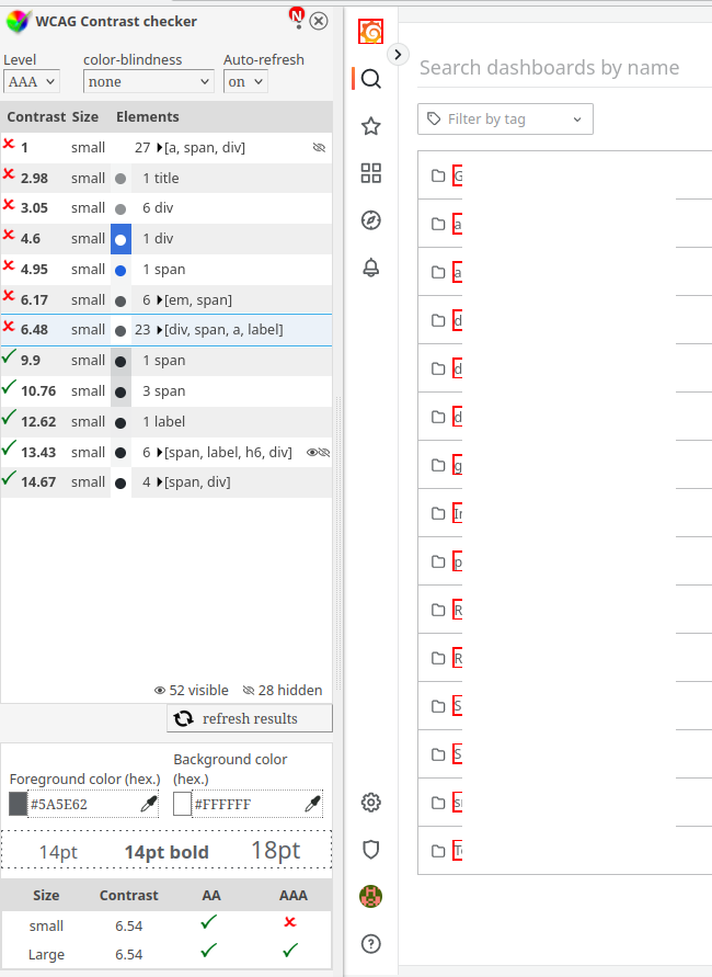 A11y: Explore page text contrast too low for WCAG AA/AAA · Issue #57984 · grafana/grafana · GitHub