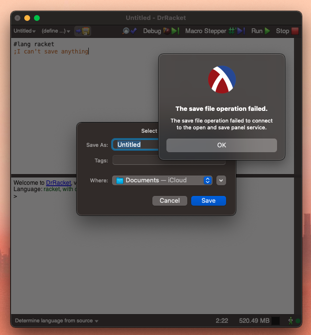 Error Saving File · Issue 3317 · Racket Racket · Github