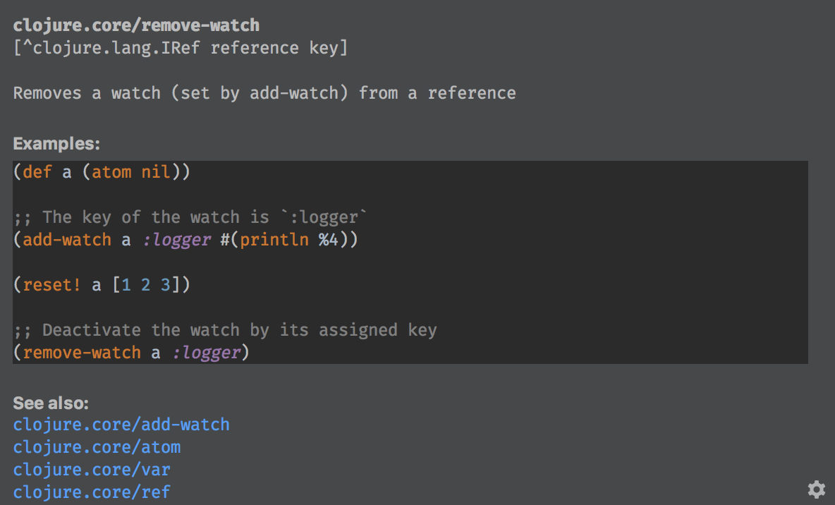 Quick Documentation Only Shows Clojuredocs Examples Initially Not Core Definition · Issue 2264