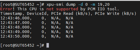 xpumcli/xpu-smi dump does not support PCIe read/write on EMR-SP MCC with Flex140 and Flex170 ...