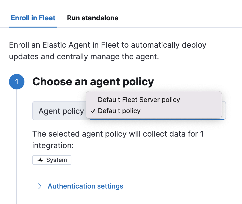 [Fleet]: Agent policy with Fleet Server integration not available under Add Agent flyout ...