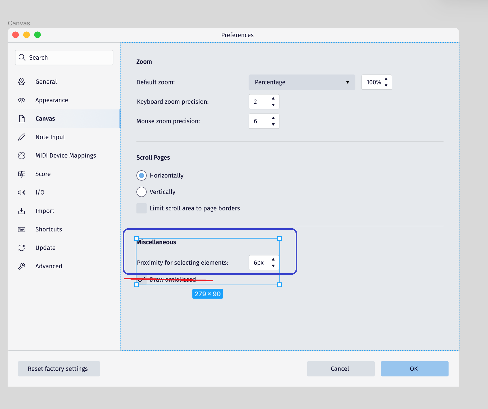 [MU4 Issue] Return 'Proximity for selecting elements' option to Preferences and change it ...