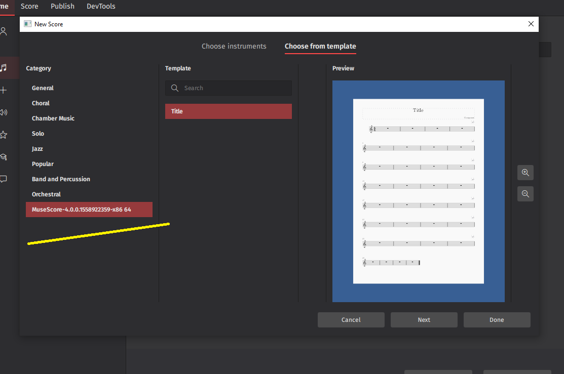 [MU4 Issue] Wrong category name in New Score Wizard>Choose from ...