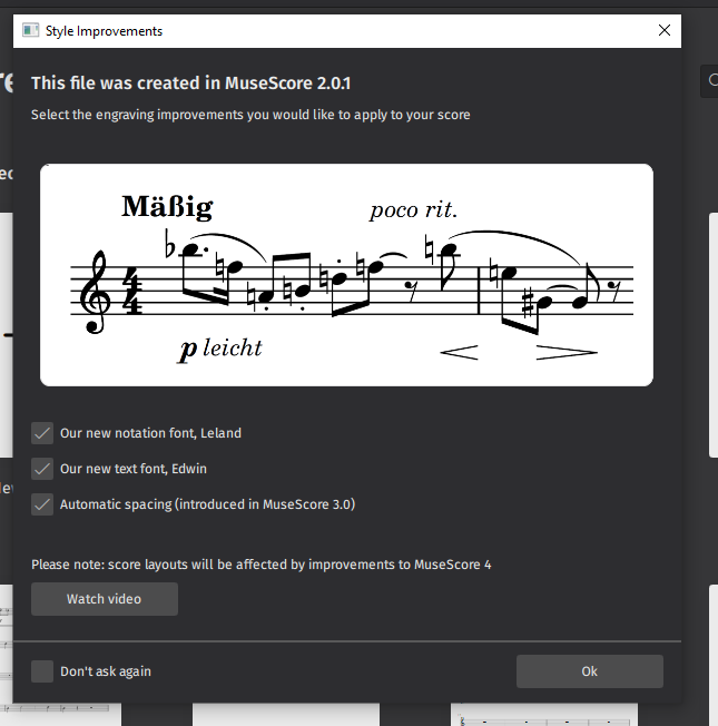 [MU4 Issue] Migration dialog: X button should work as Cancel and should not open the score ...