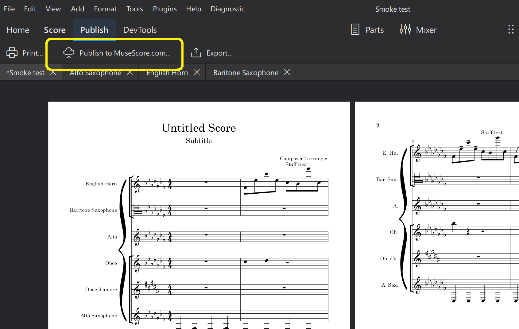 [MU4 Task] Publish to MuseScore.com should be hidden until it's properly implemented on ...