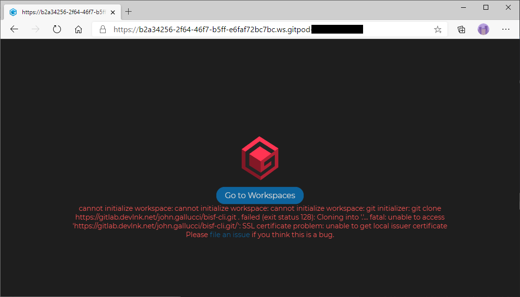 cannot initialize workspace: unable to get local issuer certificate · Issue #2014 · gitpod-io ...