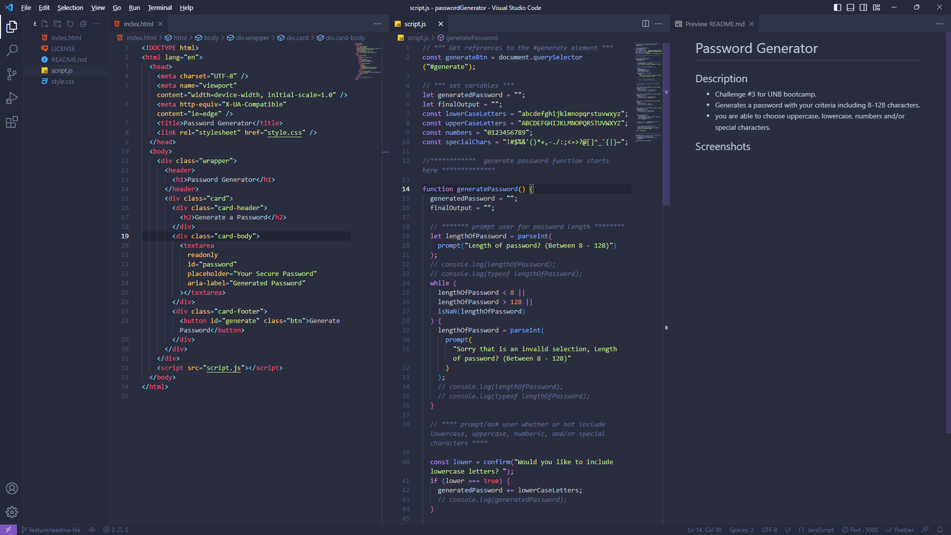 Github Terence A Passwordgenerator Code Generator Challenge 3 For Unb Coding Bootcamp