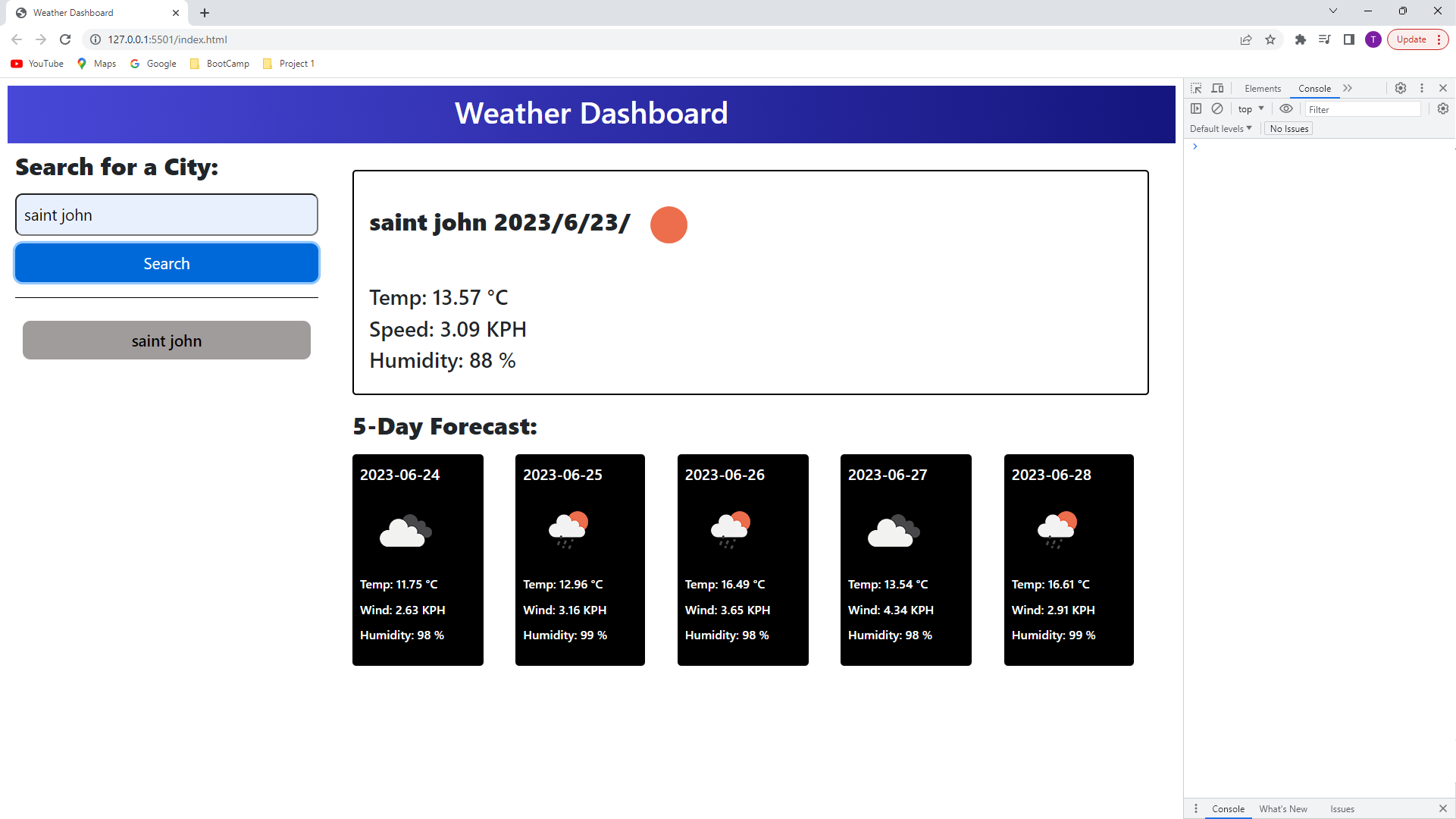 GitHub - Terence-A/WeatherDashboard: Dashboard for coding challenge UNB Coding Bootcamp