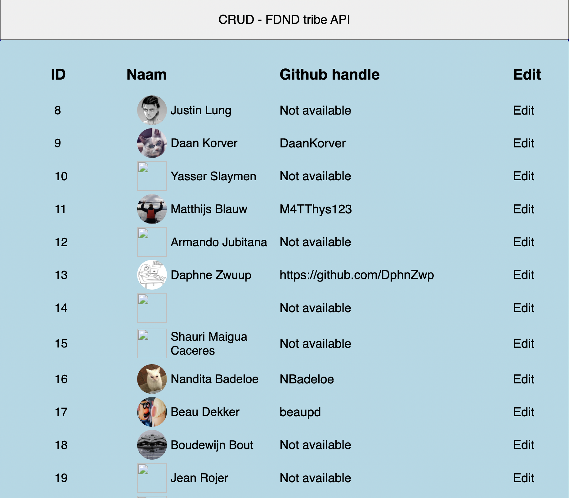 GitHub - SCNMC/connect-your-tribe-fdnd-crud-form: Ontwerp en maak een webformulier om data van ...