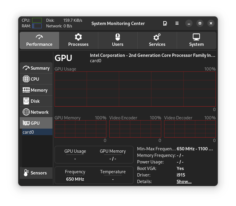 System Monitoring Center Freezes in CPU Tab And GPU Tab Improvements ...