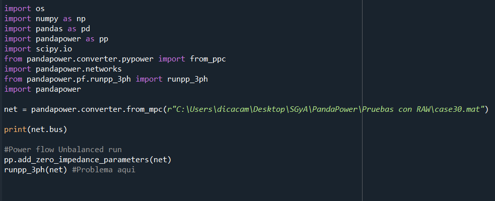Error while doing an asymetric power flow with a Matpower import · Issue #1894 · e2nIEE ...