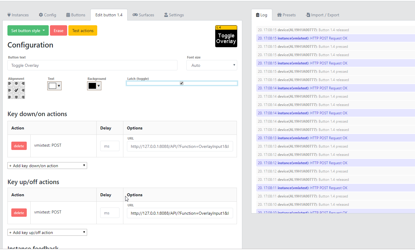 Vmix 21 - command toggle overlay not working · Issue #264 · bitfocus/companion · GitHub