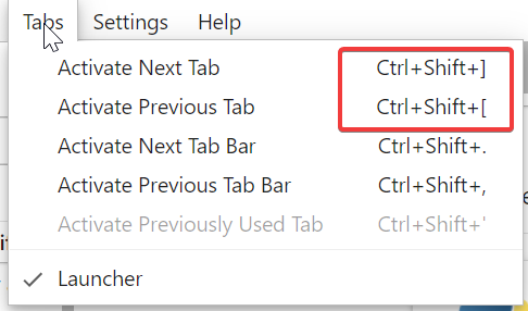 can't change the shortcuts for Tab Navigation, wrong inline ...