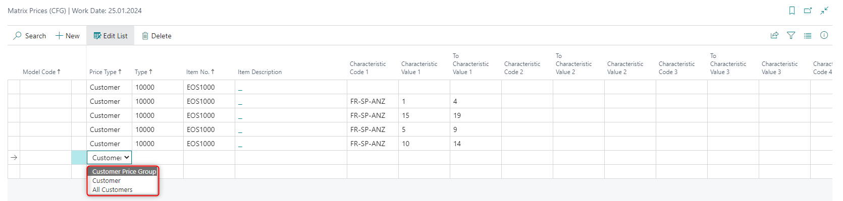 CFG: Sales Type "Campaign" in the "Price Matrix (CFG) table (WI 10663 ...
