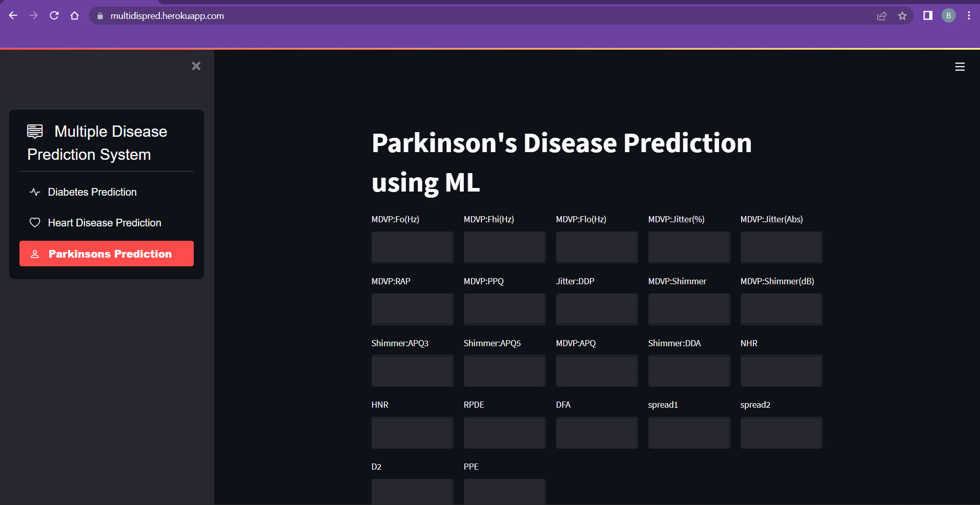 GitHub - baibhavdatta21/Multiple-Disease-Predictor