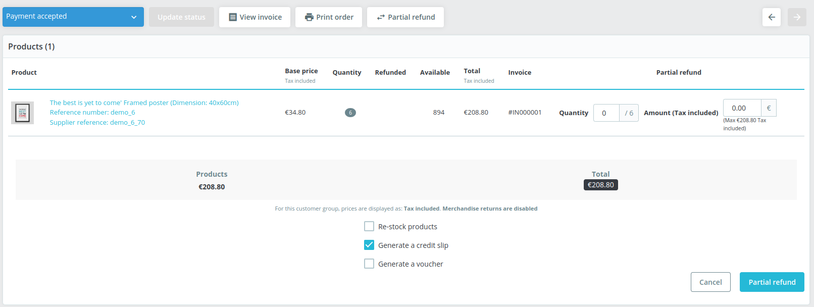 Order Page In Bo Partial Refund Block Bad Displaying Of Products “quantity” Field · Issue