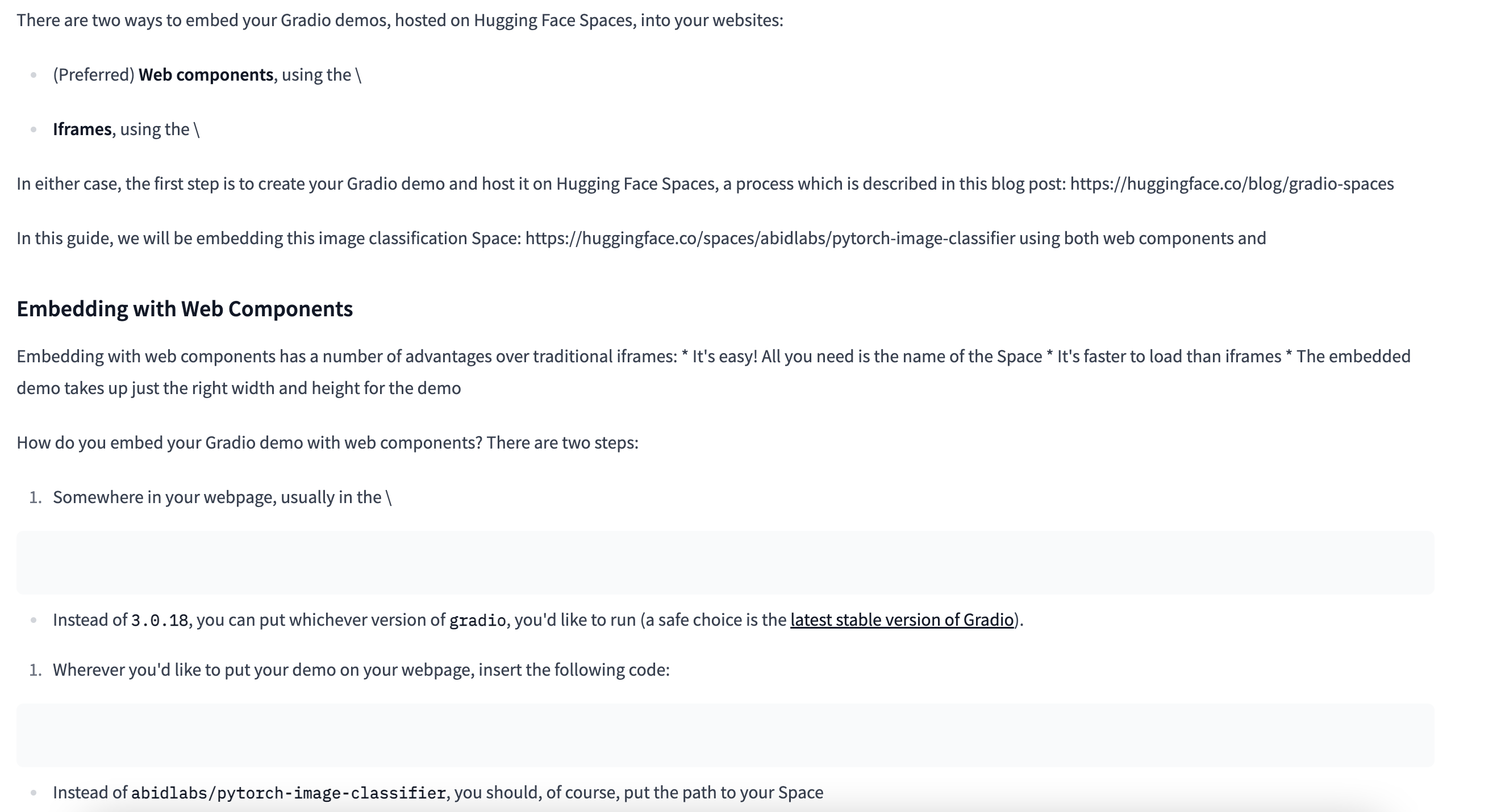 Embedding gradio demos guide not rendering correctly · Issue #1793 · gradio-app/gradio · GitHub