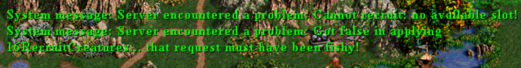 Error when trying to recruit with no available slot · Issue #2831 · vcmi/vcmi · GitHub