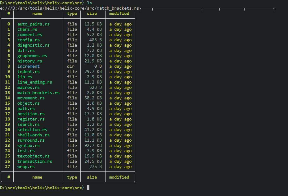 Erroneous Text In `ls` Table · Issue 7617 · Nushell Nushell · Github
