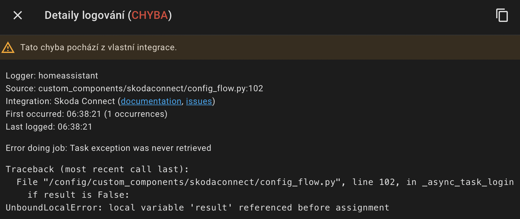 problem with login · Issue #119 · skodaconnect/homeassistant-skodaconnect · GitHub