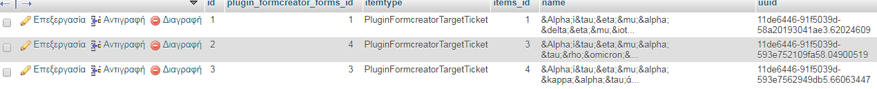 Problem with Greek characters glpi_plugin_formcreator_targets table · Issue #853 · pluginsGLPI ...