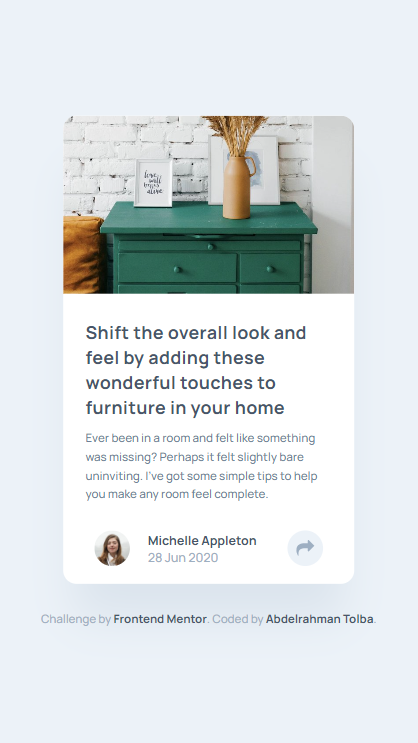 GitHub - AbdelrahmanTolba/Article-preview-component
