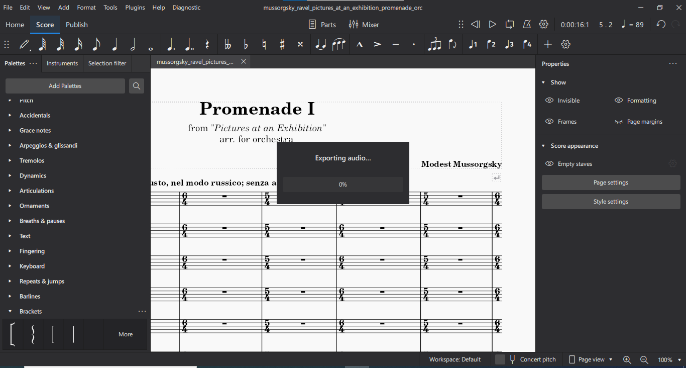 [MU4 Issue] Audio export while publishing score/uploading score to cloud does not progress ...