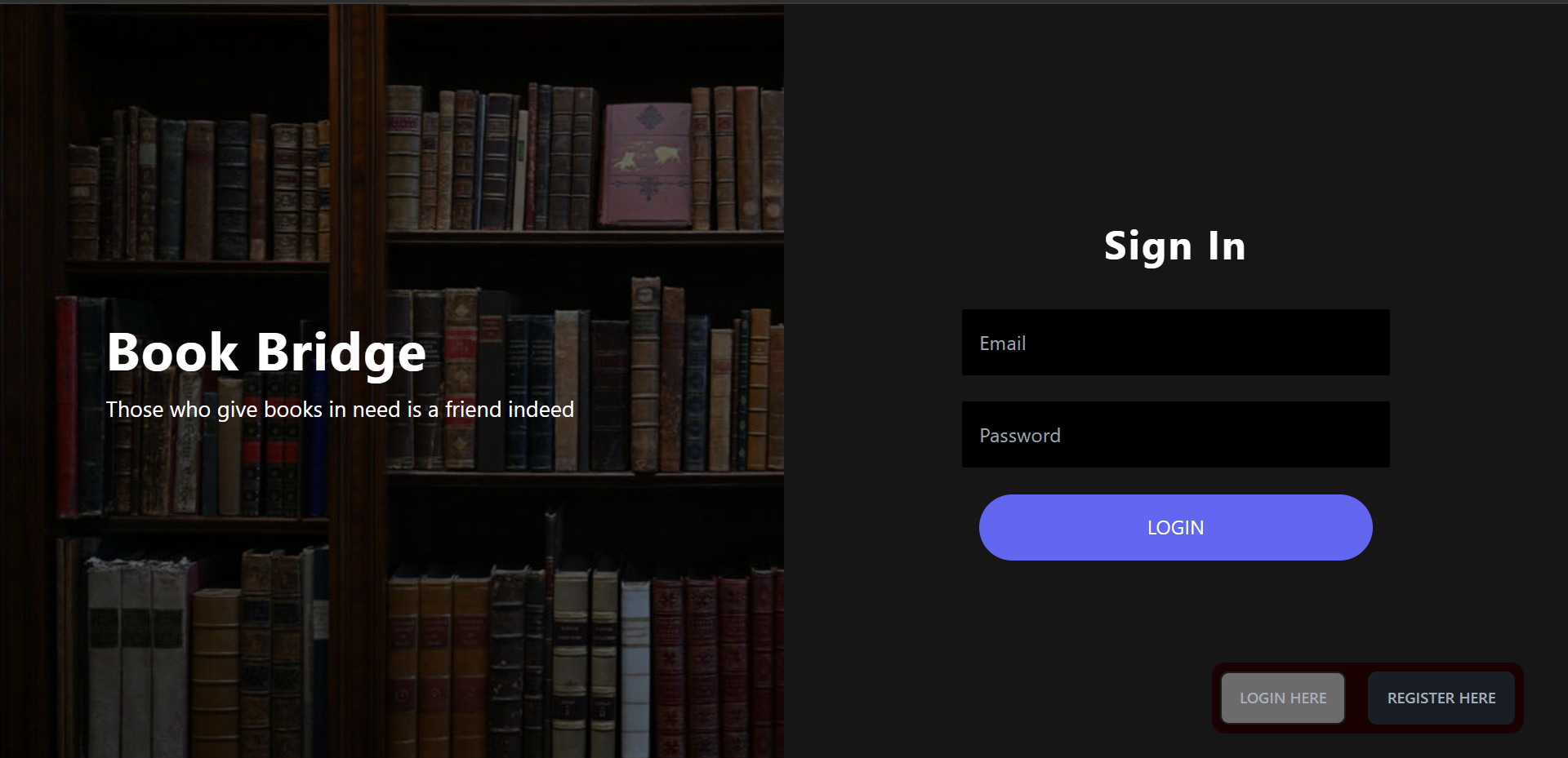 GitHub - PritamSarbajna/Book-Bridge-Website: A person who gives book in ...
